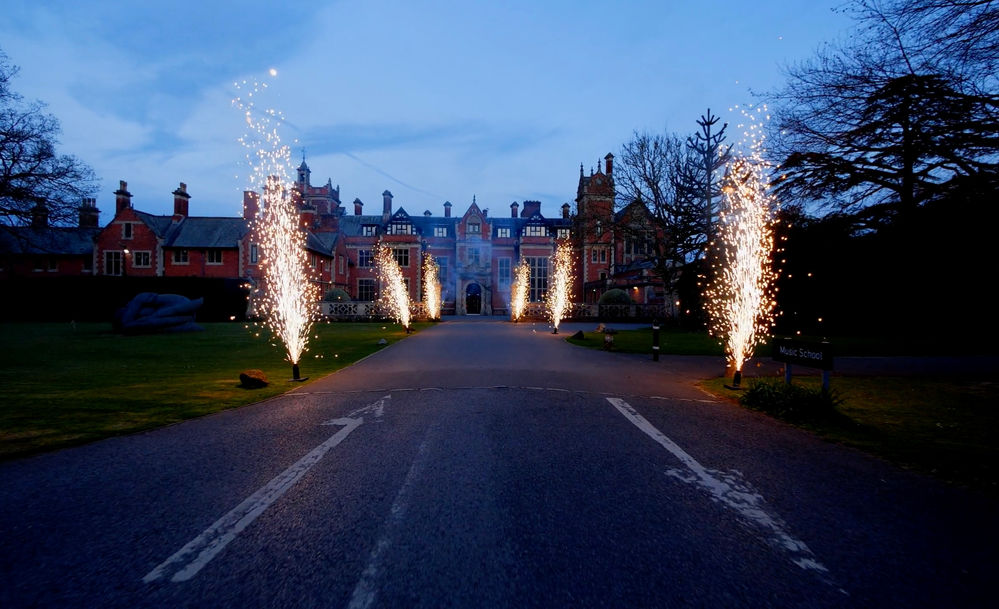 Unforgettable wedding firework display at Frensham Hall