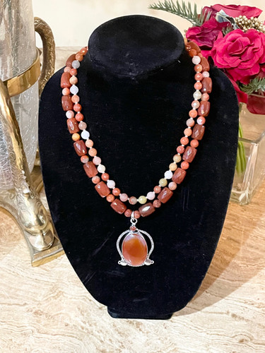 Handcrafted Red Carnelian Tube Stone Necklace | Flawed But Uniquely