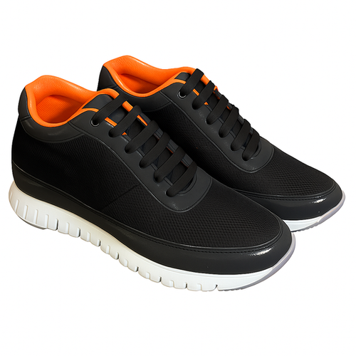 Revox Height Increasing Black/Orange Sports Shoes with 3 Inch Height ...