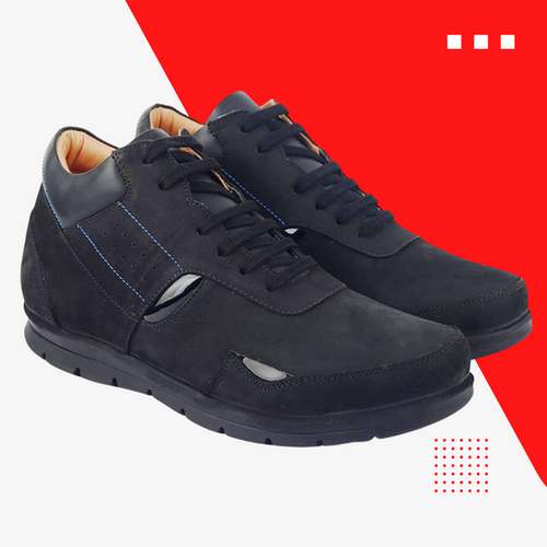 Revox Height Increasing Black Suede Leather Boot with 3 Inch Heigth ...