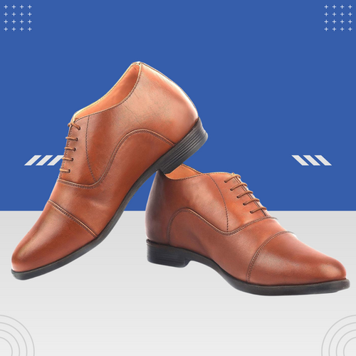 Revox Height Increasing Formal Tan Oxford Shoes with 3 Inch Height ...