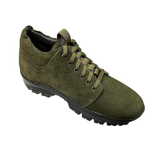 HEIGHTX Height Increasing Shoes Casual Olive with 3.5 Inch Elevate ...