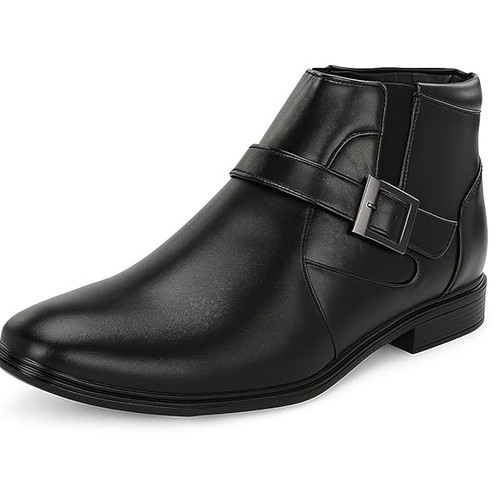 HEIGHTX Height Increasing Shoes Men Mid-Top Work Elevator Boots With ...