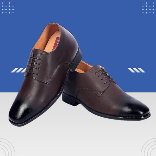 Revox Height Increasing Brown Formal Toe Shine Shoes with 3 Inch Height ...