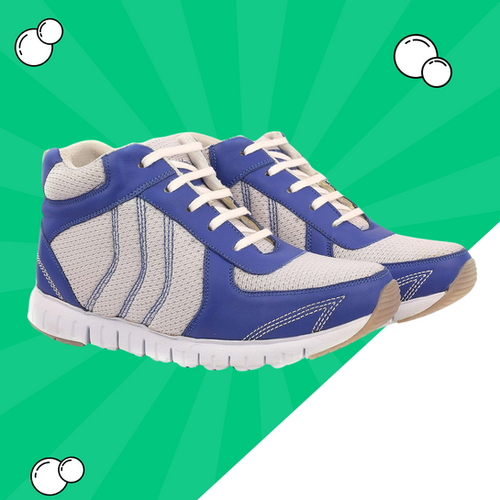 Revox Height Increasing White/Blue Mesh Sports Shoes with 3 Inch Height ...