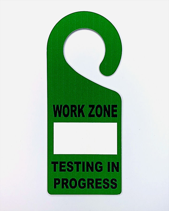 Testing in Progress Hanging Signs | Work Zone Safety