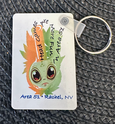 Head Games in Area 51 Keychain | Alien Cowpoke