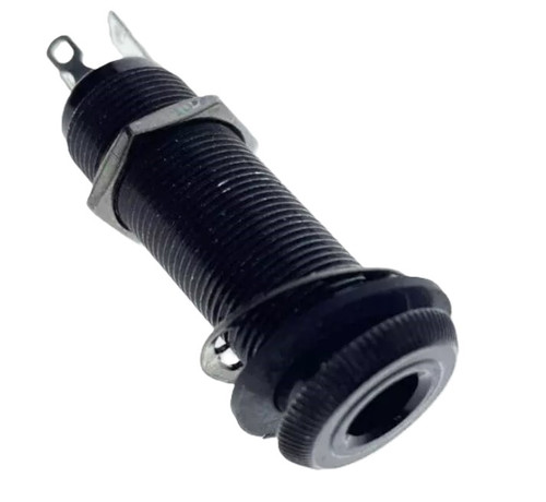 Barrel Threaded Mono Output Jack Socket 1/4'' ~ Black | Guitar Parts Crazy