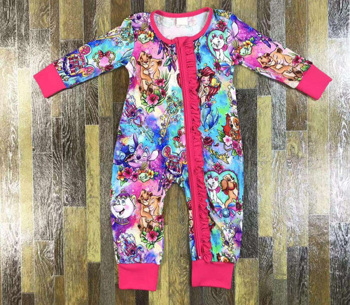 Pink Characters Bamboo Sleep Romper | Tilly S Boutique