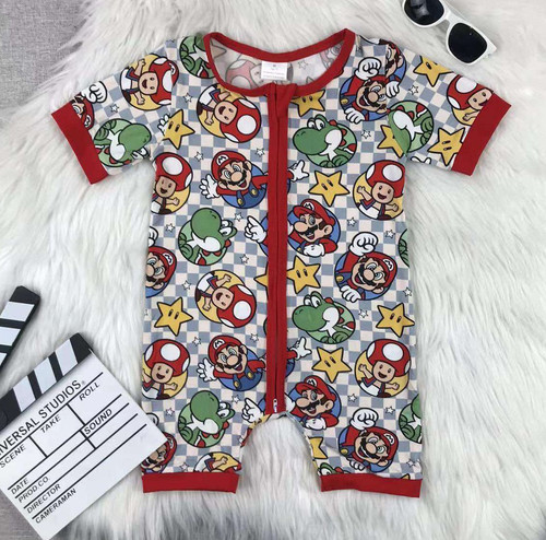 Super Mario Print Bamboo Romper | Tilly S Boutique
