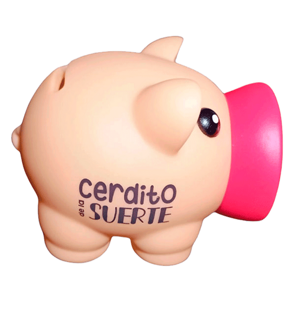Alcancía cerdito marranito con mensaje Cerdito de la suerte | Nico de ...