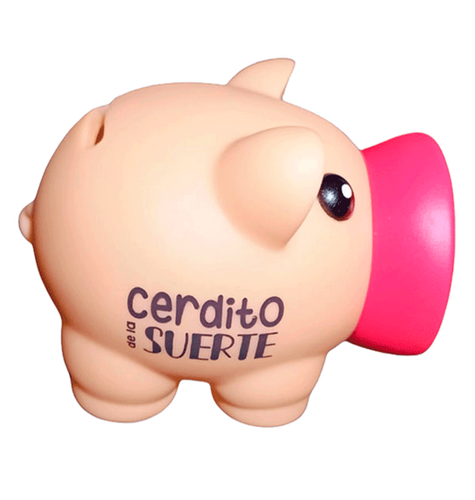 Alcancía cerdito marranito con mensaje Cerdito de la suerte | Nico de ...