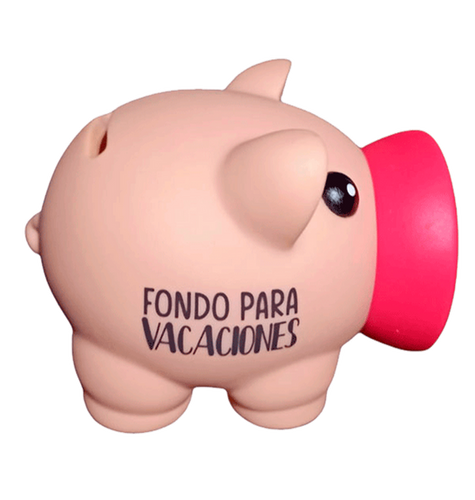 Alcancía cerdito marranito con mensaje fondo para vacaciones | Nico de ...