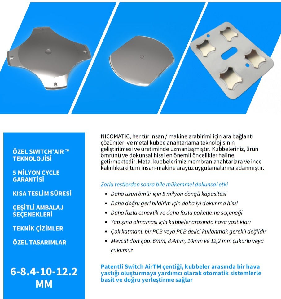 NICOMATIC METAL DOME SWITCH'AIR