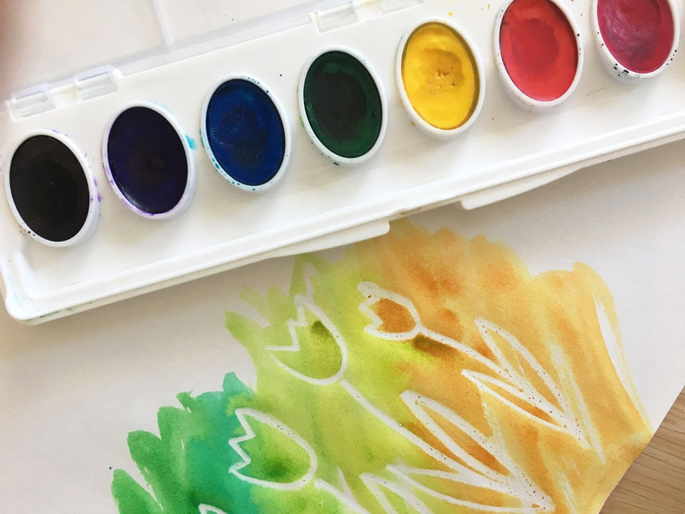 Wax-Resist Watercolor Cards