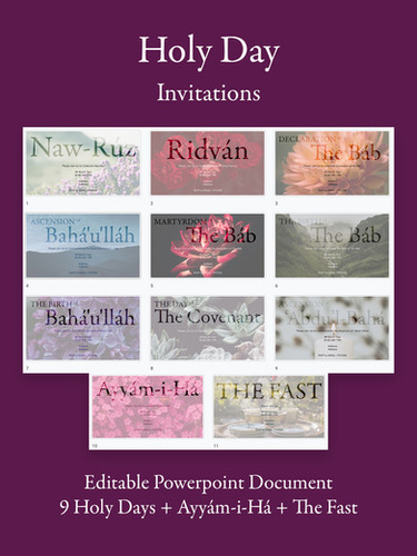 Powerpoint : Holy Day Invitations | Hasten Baha'is