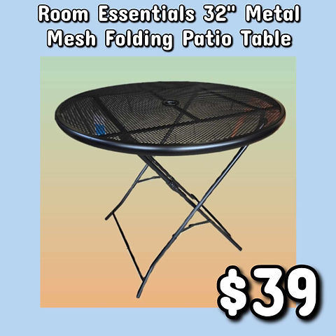 Room Essentials 32 Metal Mesh Folding Patio Table Forgotten Treasures
