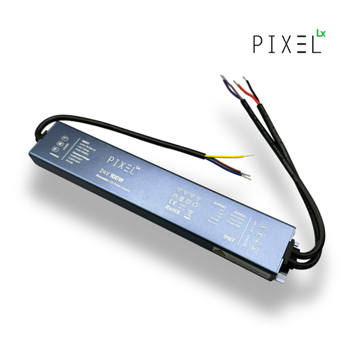 100W 24v IP67 Waterproof Dimmable LED Driver Transformer PSU | Pixel Lx