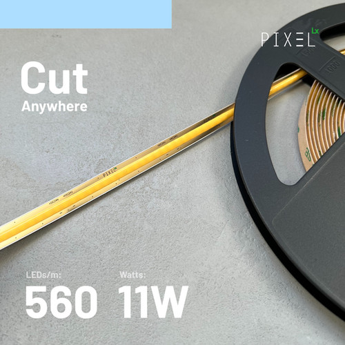 Cut Anywhere - Cool White (6500k) LED Strip, Spotless COB, 560LEDs 24v ...