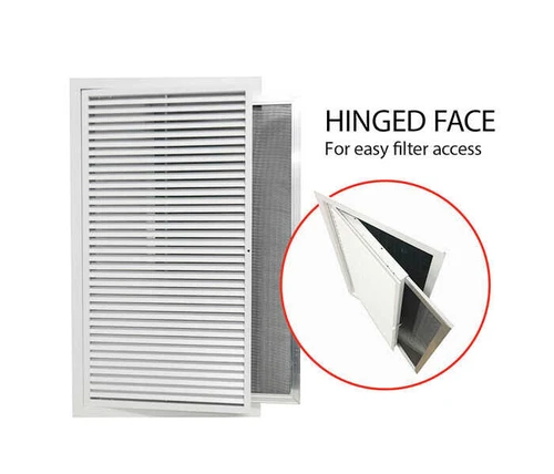 750x400 Half Chevron Hinged Return Air Grille Filtered | Aircon Grilles