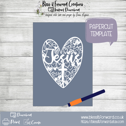 Jesus , Papercut Template, Bible Journaling, | Bless It Forward Ministries
