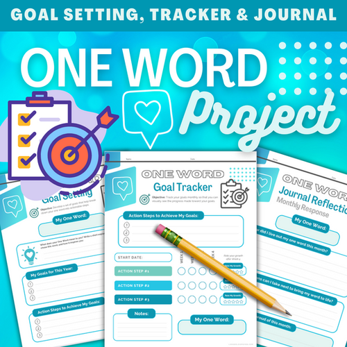 One Word Project New Year 2025 Goal Setting, Goal Tracker & Journal for ...
