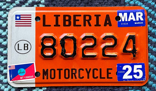 Liberia Private Motorcycle 2025 | Plate Barn
