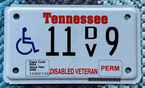 Tennessee Disabled Veteran Motorcycle PERM | Plate Barn