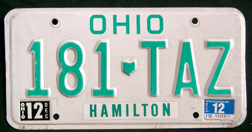 Ohio 1991 Hamilton County - TAZ | Plate Barn
