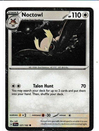 2024 Pokemon Temporan Force #127 Noctowl Holo card | A & L Sport Cards