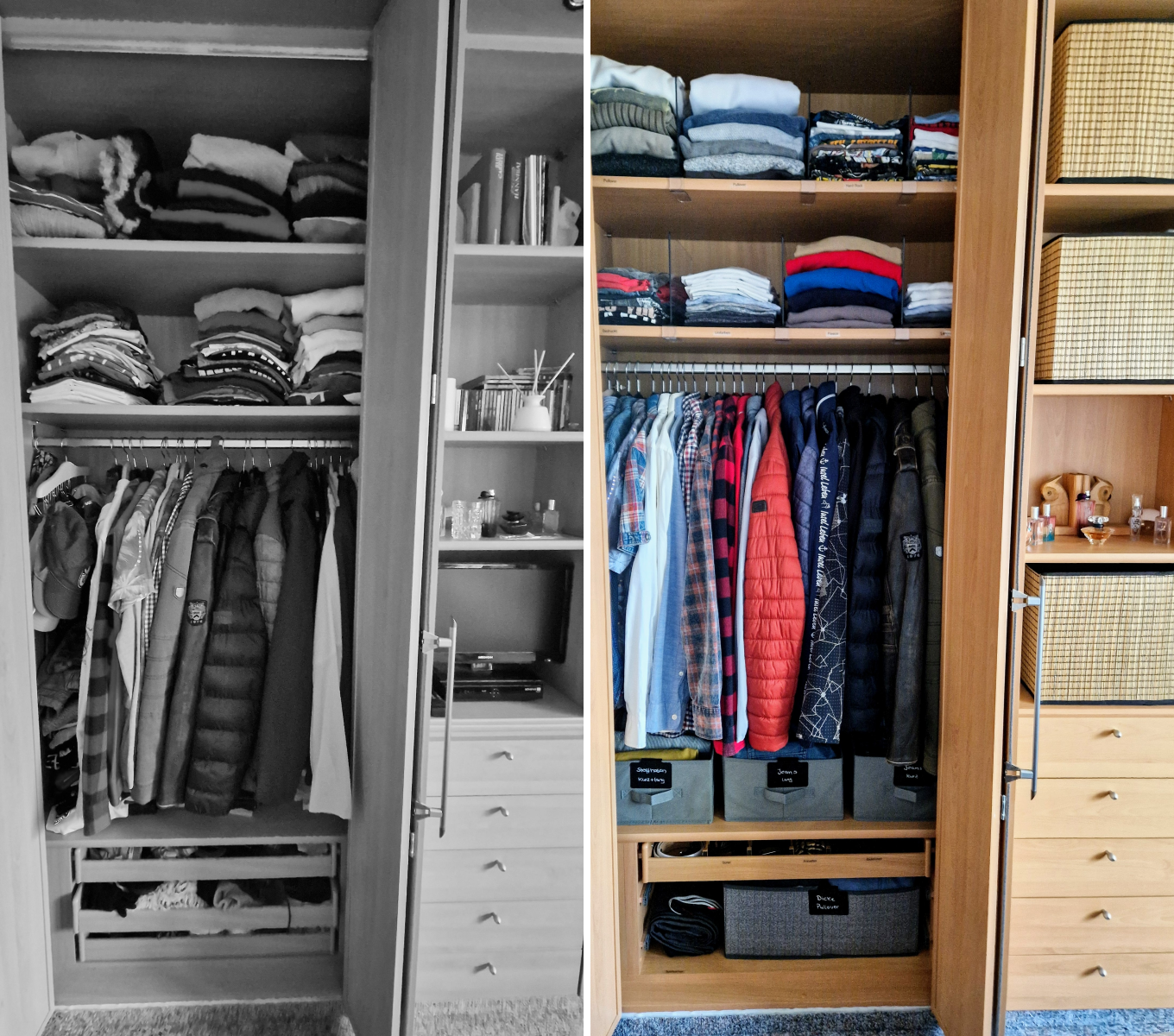 Kleiderschrank Ausmisten Vorher Nachher
