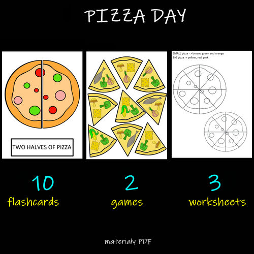 PIZZA DAY - flashcards, games, worksheets | Ciocia Karolajna - a