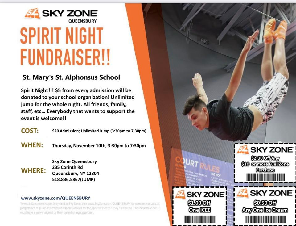 Spirit Night Fundraiser at Sky Zone
