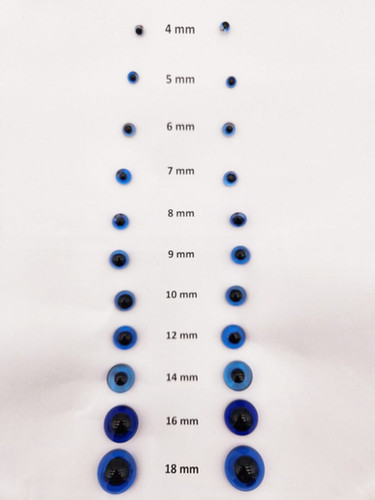 Glass Eyes on Wire Loops 3mm-20mm Black & Assorted Colors | SewCal ...