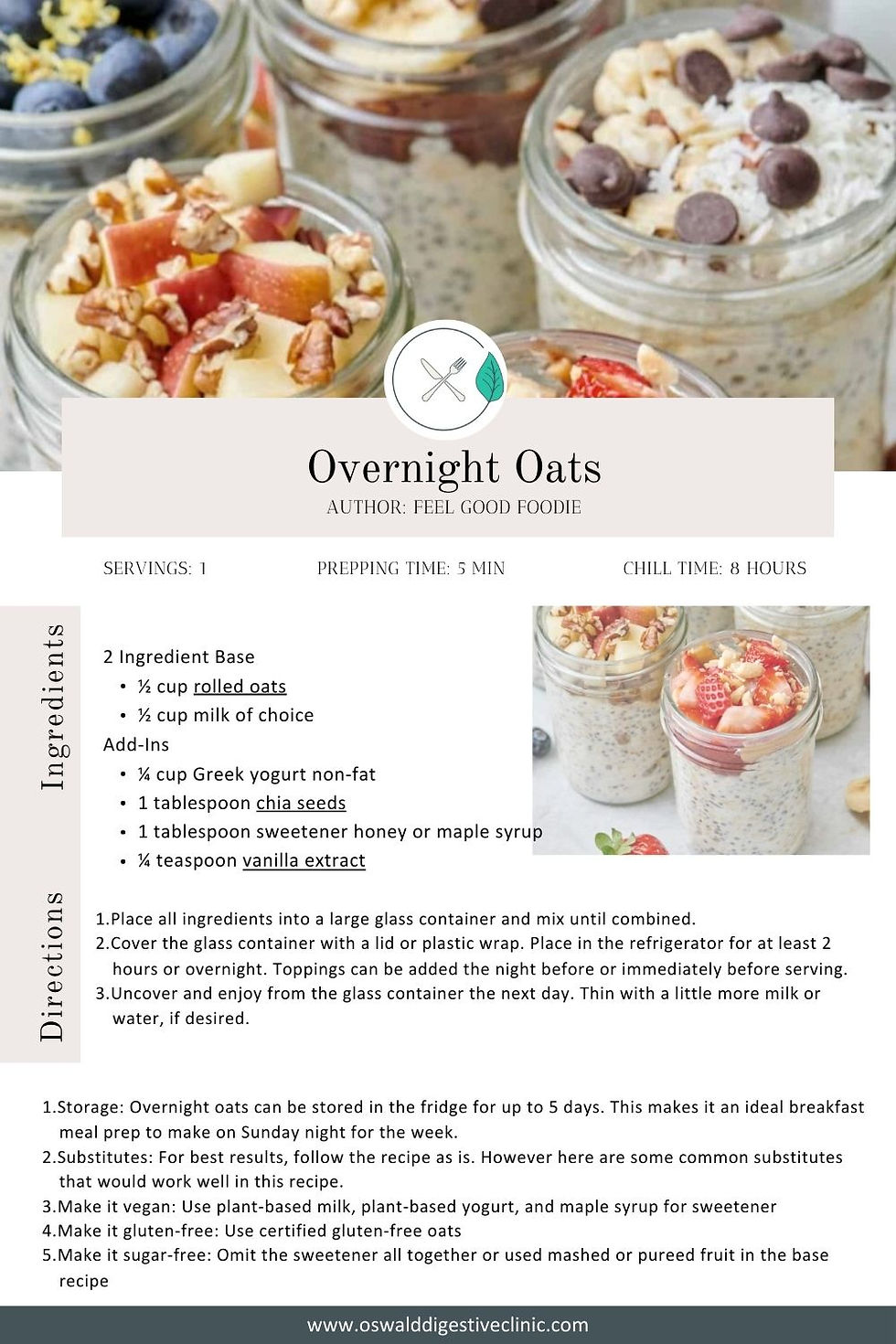 Healthy Overnight Oats Recipe!