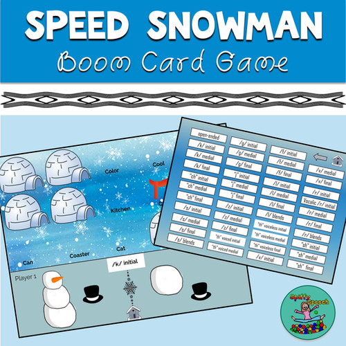 Speed Snowman Boom Card Game | Spiffy Speech