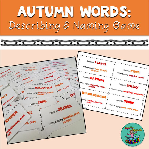 Autumn Words: Describing and Naming Game | Spiffy Speech