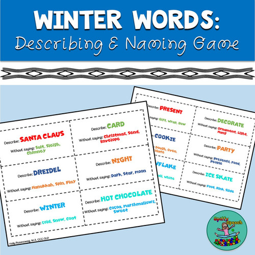 Winter Words Describing & Naming Game | Spiffy Speech