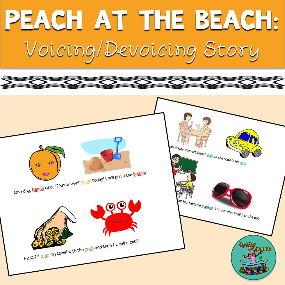 Peach at the Beach - Voicing/Devoicing Story with Minimal Pairs ...