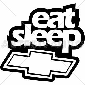 Adesivo Chevrolet Eat Sleep | artesivando