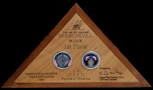 Desk Top Folded Flag Plaque | Owasso Woodworks