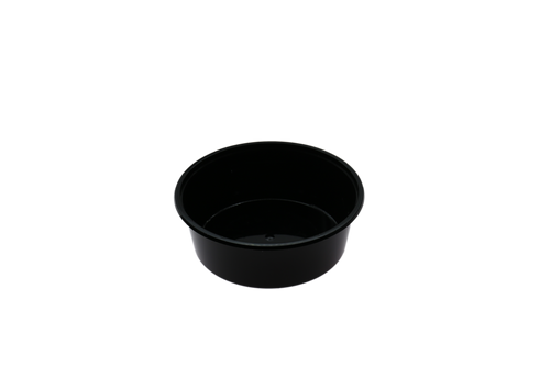 280ml Round Container Black | Awesome Plastics |. Australian Made