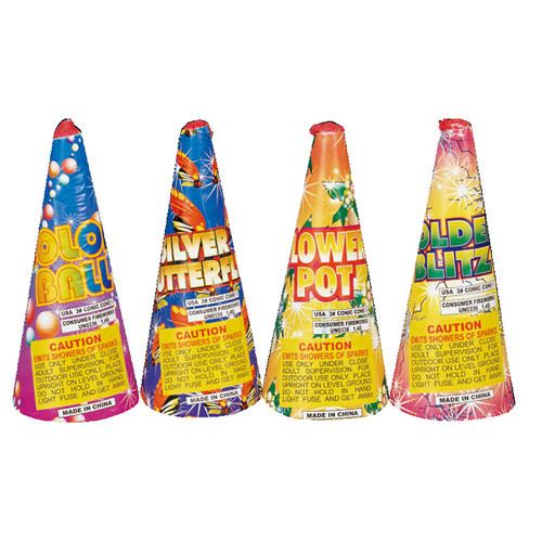 ASST. USA #3 CONIC CONE | Winda Fireworks