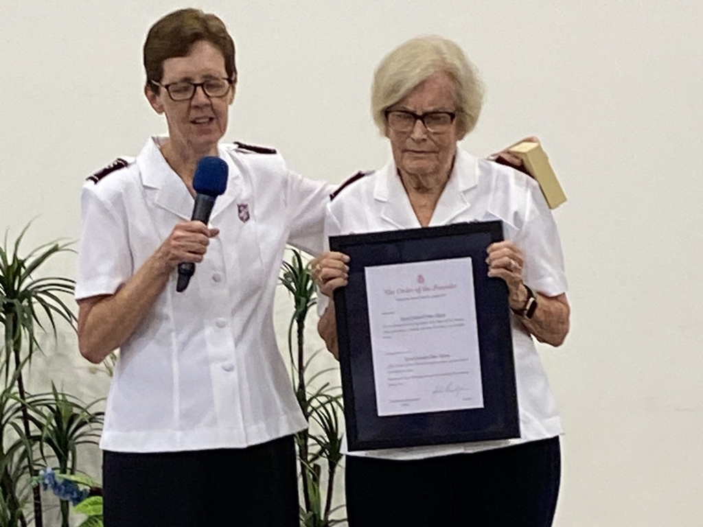 Lieut-Colonel Olive Lucas receives Order of the Founder