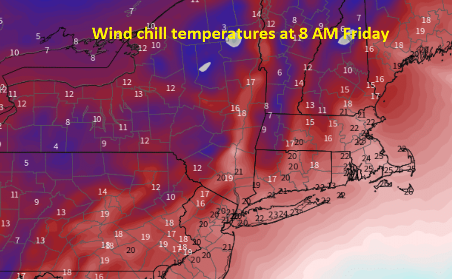 Wind Chill temperatures for Friday morning and snow maps from the Euro ...