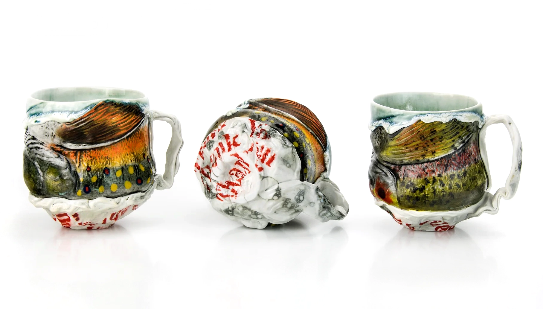 Mark Chuck Ceramics - Porcelain Fish Sculpture Nature