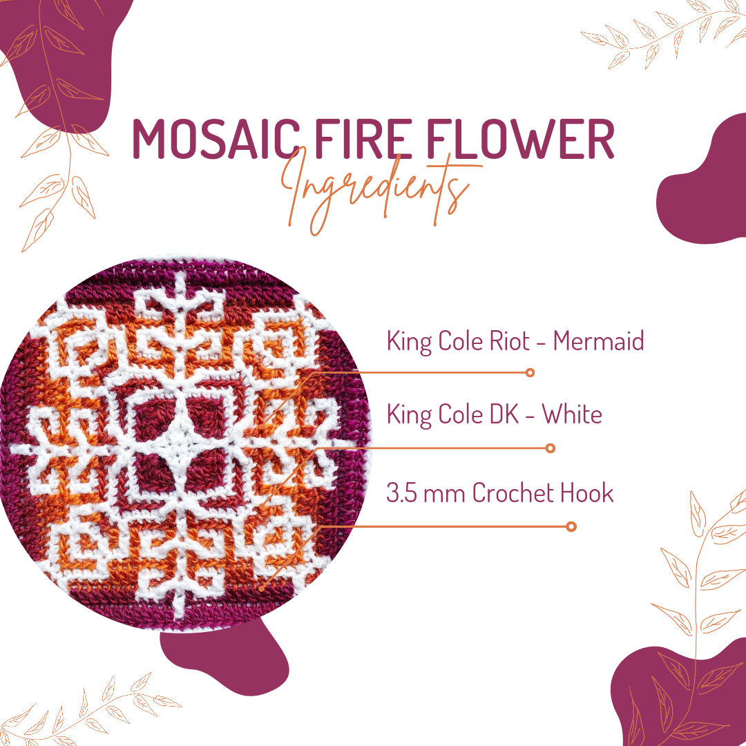 Mosaic Fire Flower: Free Crochet Pattern