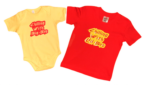 Personalised Chilling With Kids Tee & Baby Body Suit Set | nicells