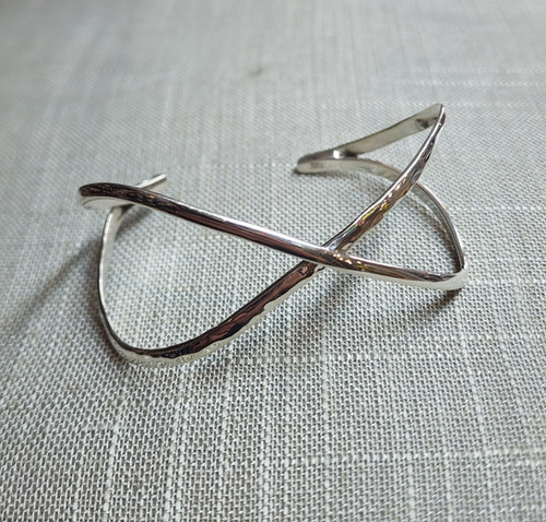 Sterling Silver Crossover Cuff | Texas Silver Rush