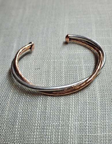 Sterling Silver and Copper Braided Cuff | Texas Silver Rush